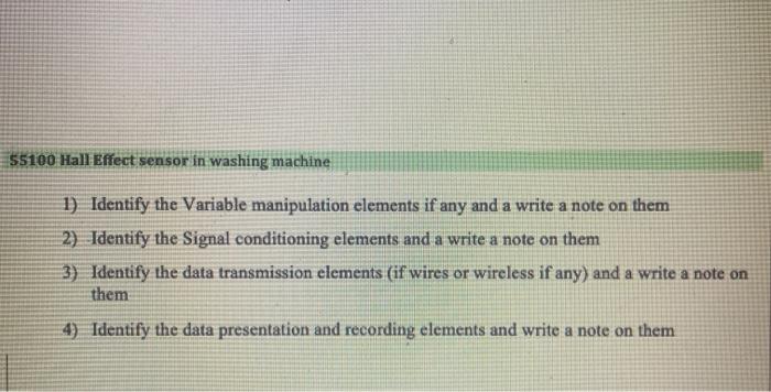Solved 55100 Hall Effect sensor in washing machine 1) | Chegg.com