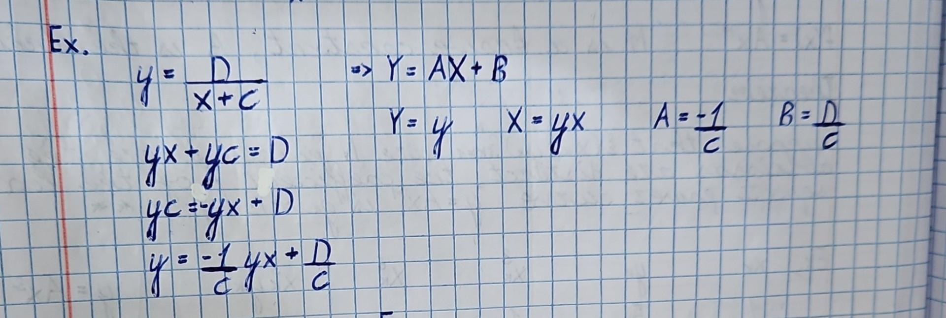 Solved y=X+CD⇒Y=AX+Byx+yc=DY=yX=yxA=c−1B=cDyc=−yx+Dy=c−1yx+c | Chegg.com