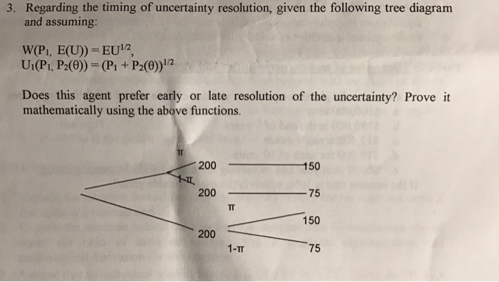 3. Regarding the timing of uncertainty resolution, | Chegg.com