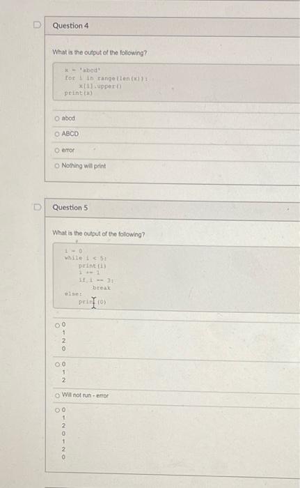 Solved Question 2 The Python if...elif...else construct | Chegg.com