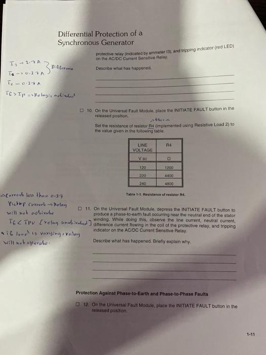 9. On the Universal Fault Module, depress the | Chegg.com