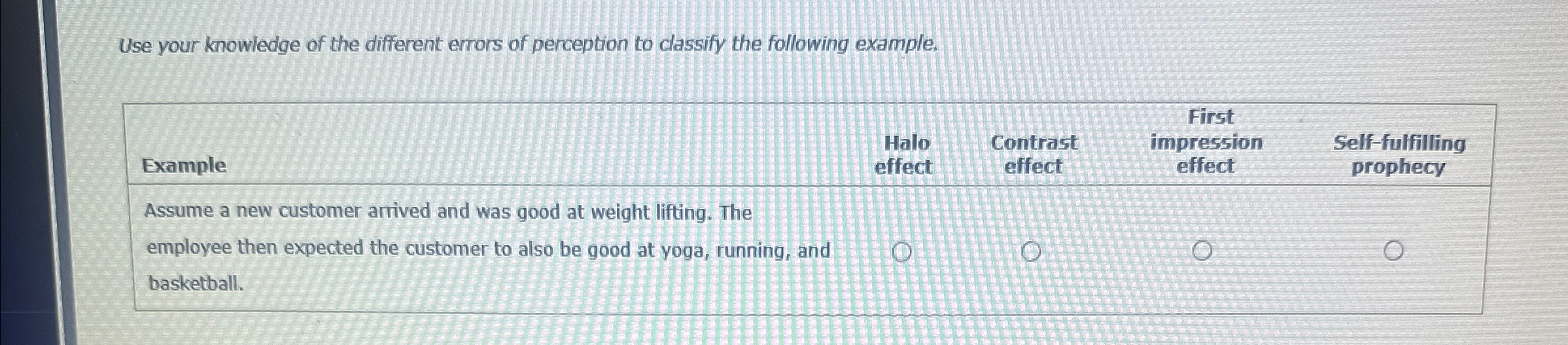 Solved Use your knowledge of the different errors of | Chegg.com