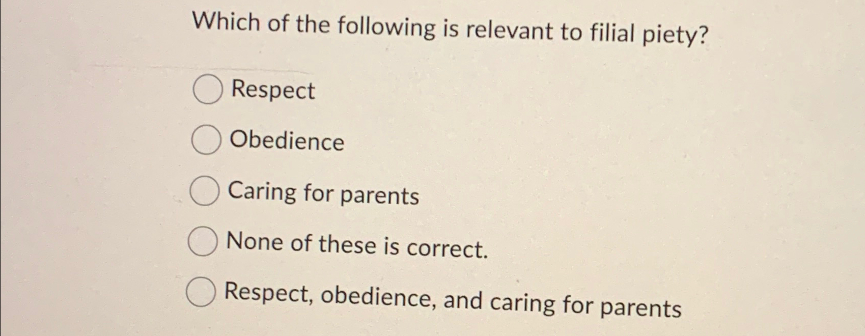 Solved Which of the following is relevant to filial | Chegg.com