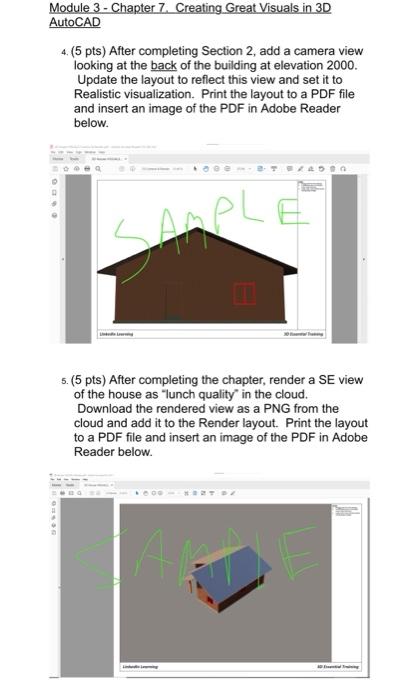 Solved Module 3. AutoCAD 3D Essential Training Chapters 4-7 | Chegg.com