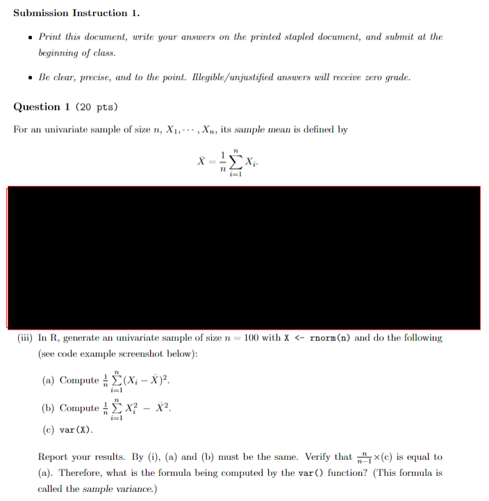 Solved Submission Instruction 1.Print this document, write | Chegg.com