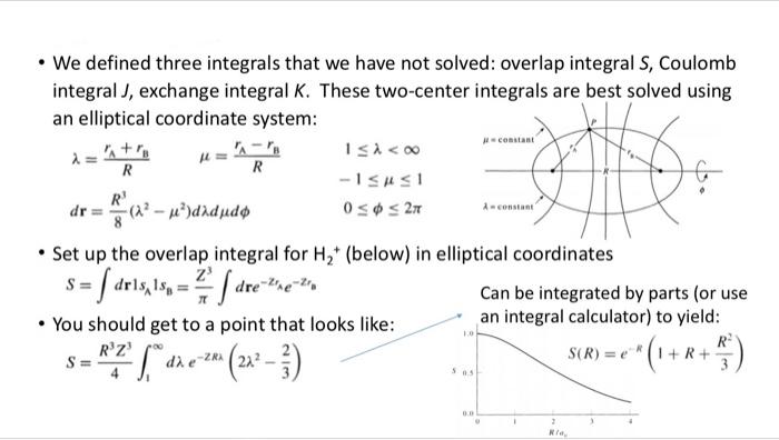 We defined three integrals that we have not solved: | Chegg.com