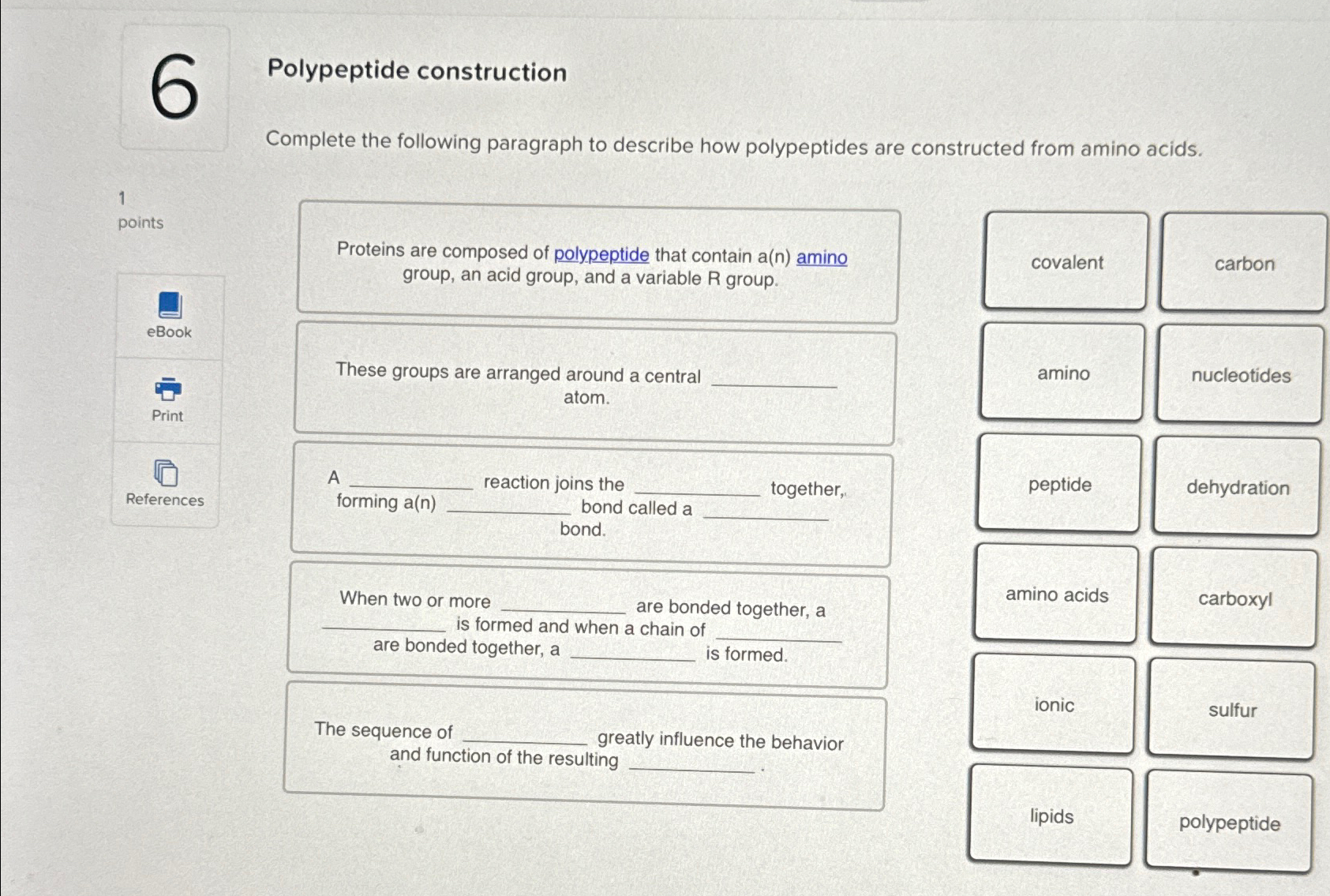 Solved Polypeptide constructionComplete the following | Chegg.com