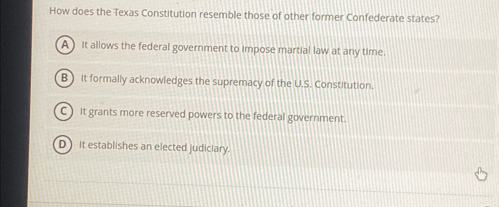Solved How does the Texas Constitution resemble those of | Chegg.com