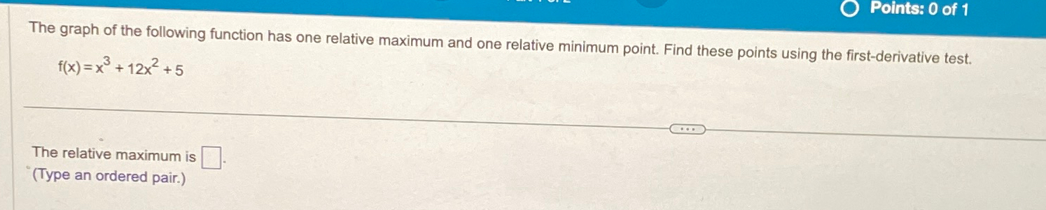 Solved Points: 0 ﻿of 1The graph of the following function | Chegg.com