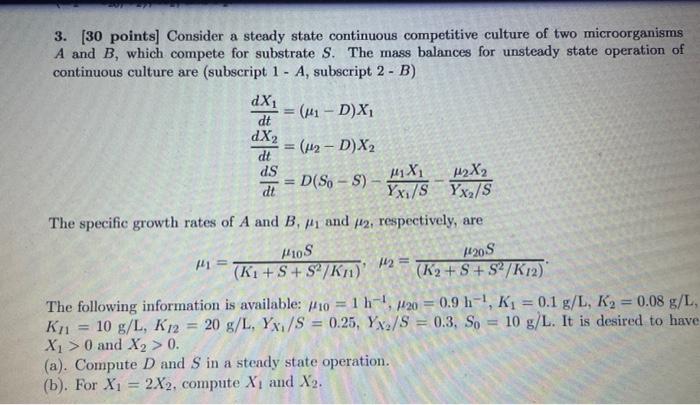 Solved 3. [30 points] Consider a steady state continuous | Chegg.com