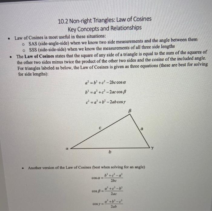 Solved Non right triangles: Law of Cosines A surveyor has | Chegg.com