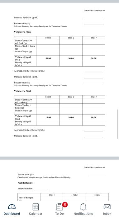 CHEM 181 Experiment #1 Basic Laboratory Operations | Chegg.com