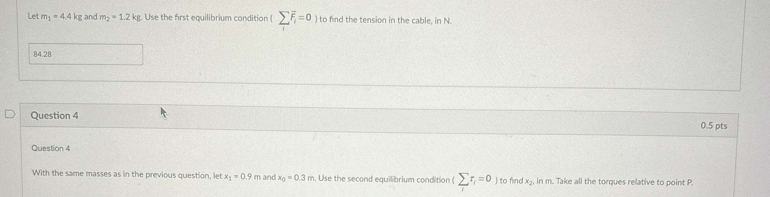 Solved Let m1=4.4kg ﻿and m2=1.2kg. ﻿Use the first | Chegg.com