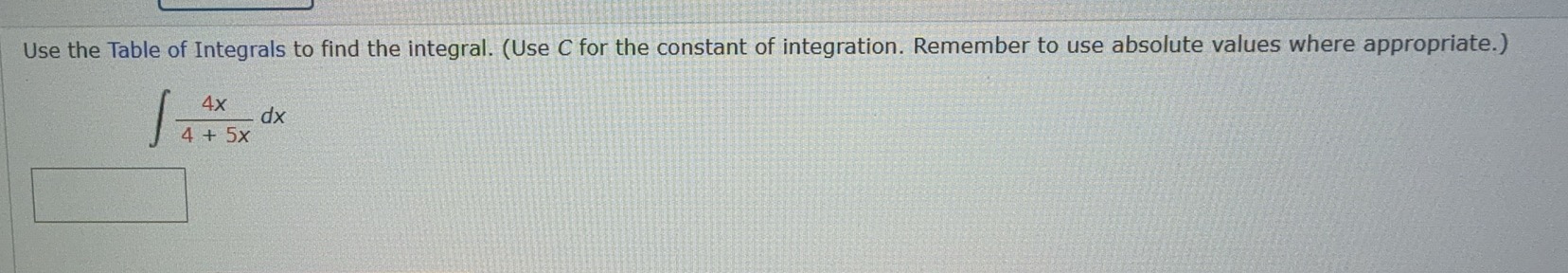 Solved C for the constant of integration. Remember to use | Chegg.com