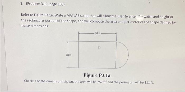 Solved Refer to Figure P3.1a. Write a MATLAB script that | Chegg.com
