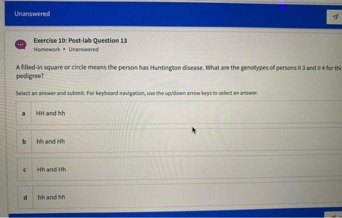 Solved Exercise 10: Post-lab Question 1 Homework. Unanswered | Chegg.com