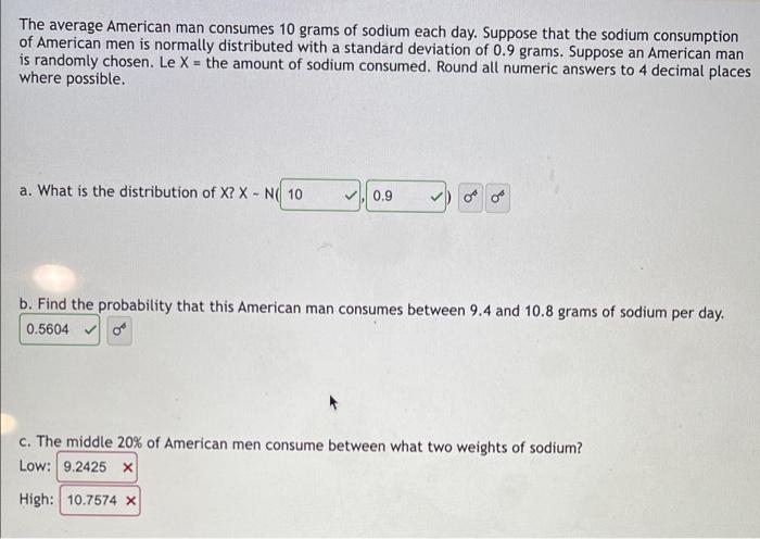 Solved The average American man consumes 10 grams of sodium | Chegg.com