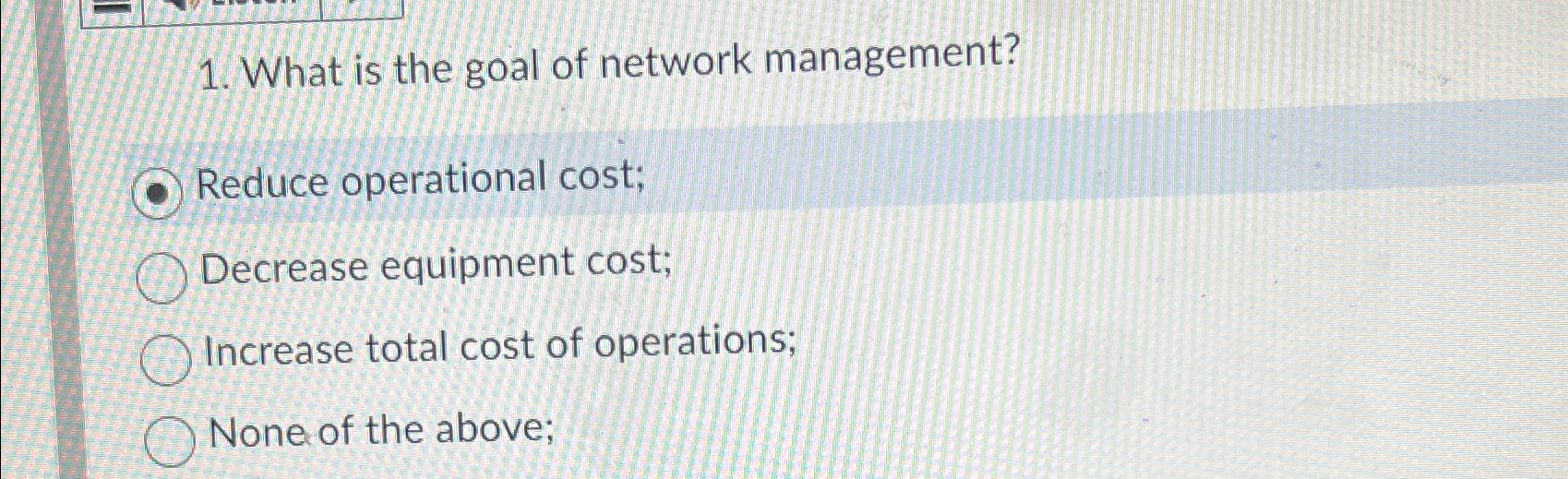 Solved what is the goal of network management reduce | Chegg.com