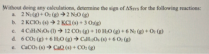 Solved Without doing any calculations, determine the sign of | Chegg.com