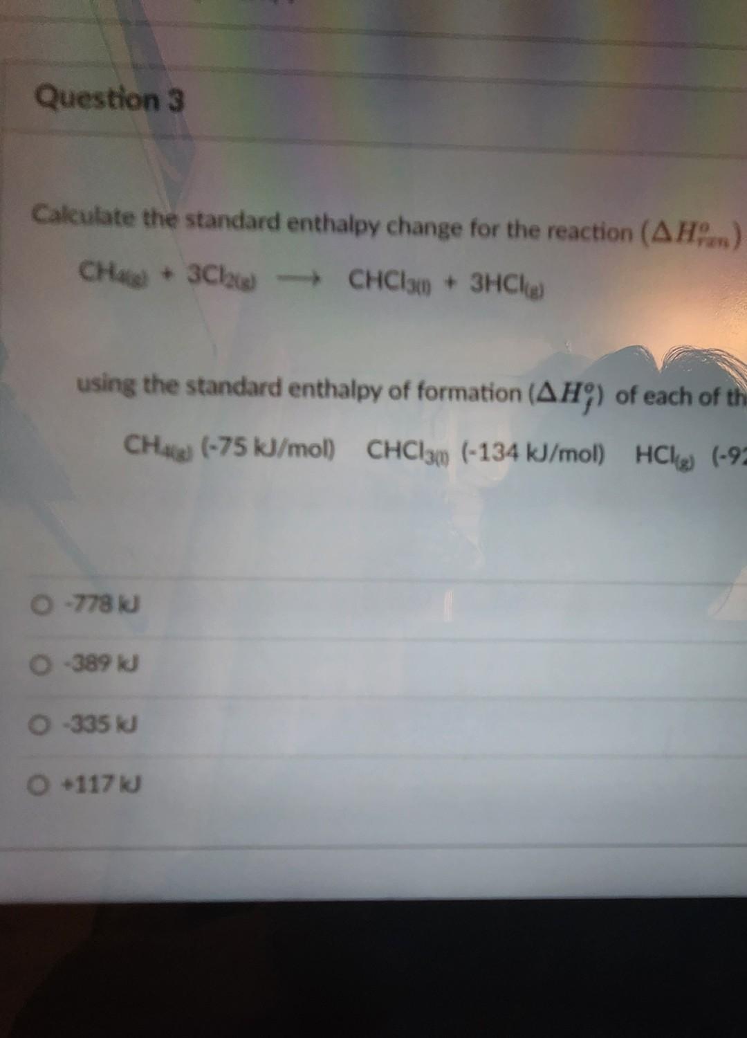 Solved Calculate the standard enthalpy change for the | Chegg.com