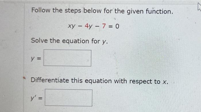 Solved Follow the steps below for the given function. | Chegg.com