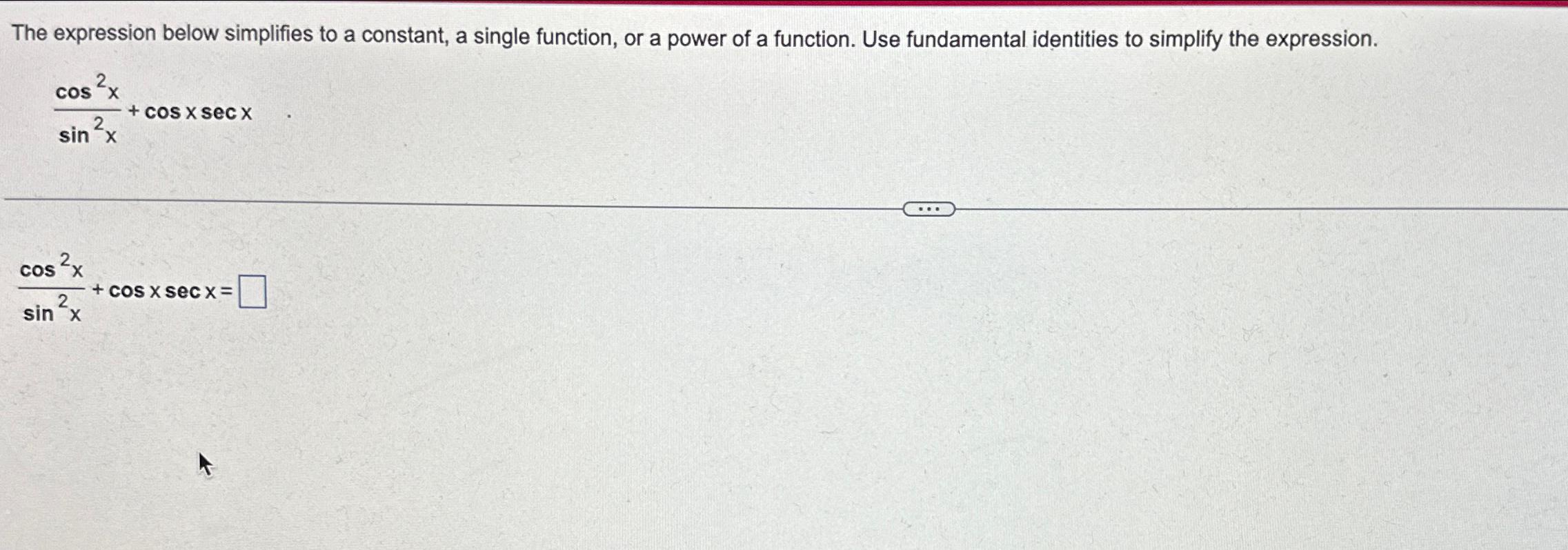 Solved The expression below simplifies to a constant, a | Chegg.com