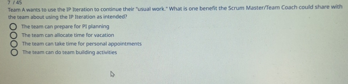 Solved 745Team A wants to use the IP Iteration to continue | Chegg.com