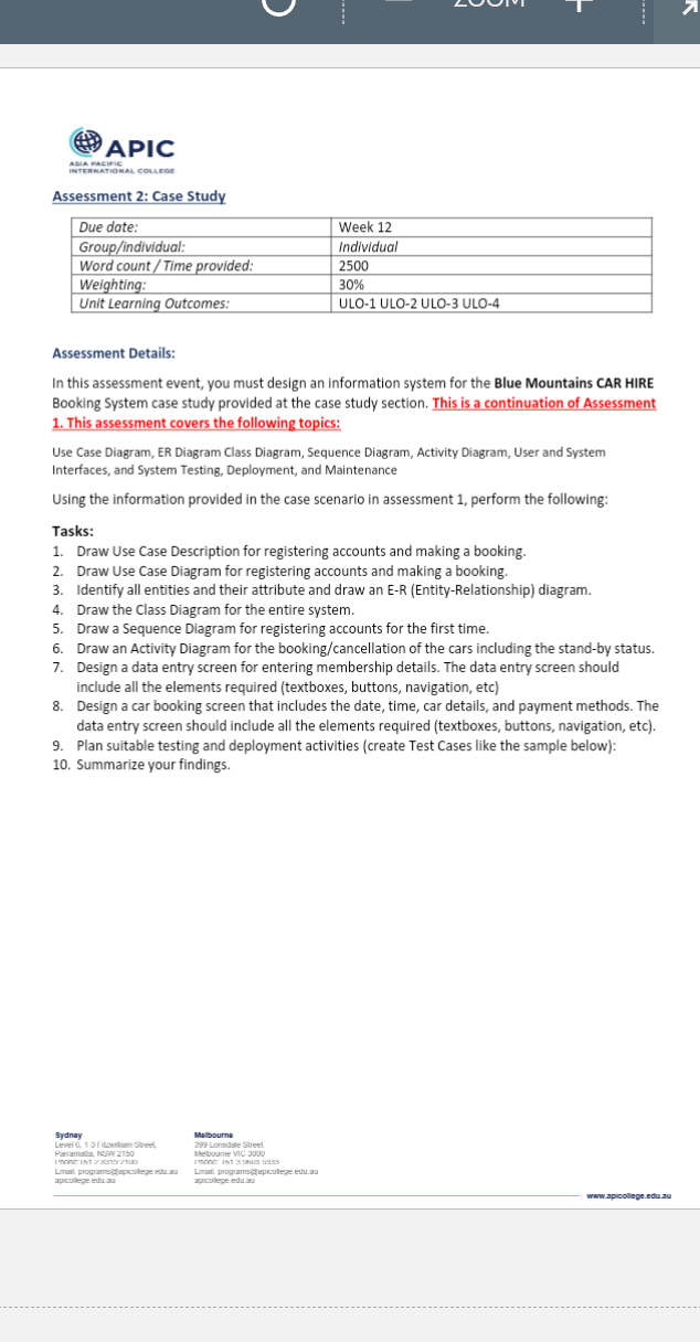 Solved Assessment 2: Case Study Assessment Details: In this | Chegg.com
