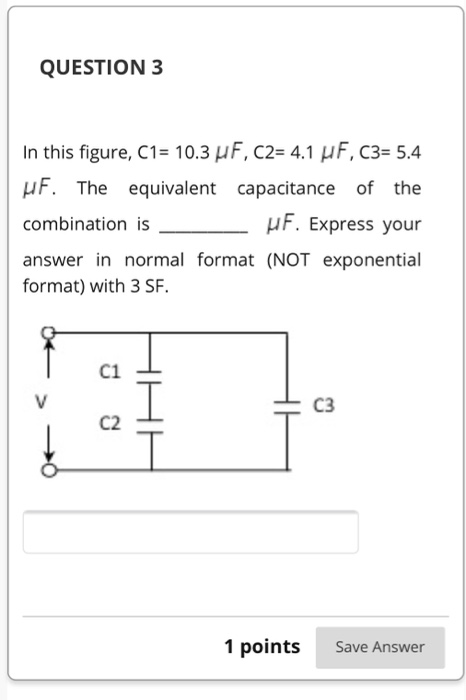Solved QUESTION 3 In this figure, C1= 10.3 uF, C2= 4.1 uF, | Chegg.com