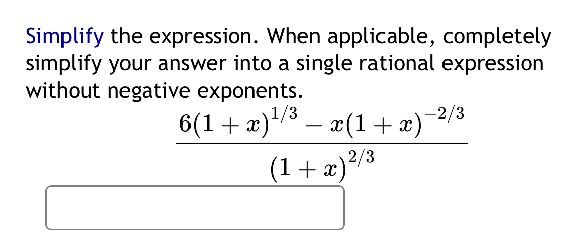 Solved Simplify the expression. When applicable, completely | Chegg.com