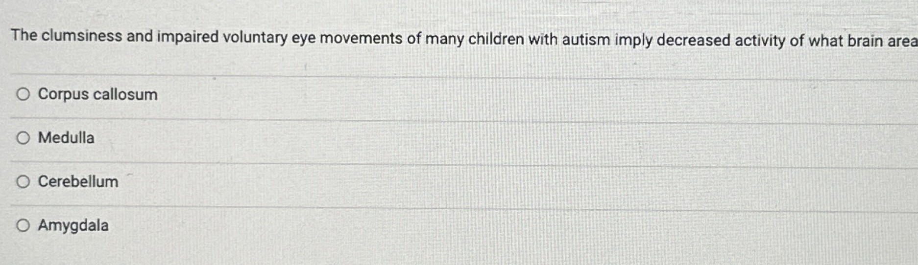 Solved The clumsiness and impaired voluntary eye movements | Chegg.com