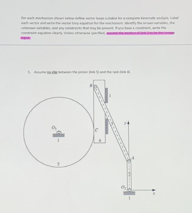 For each mechanism shown below define vector loops | Chegg.com