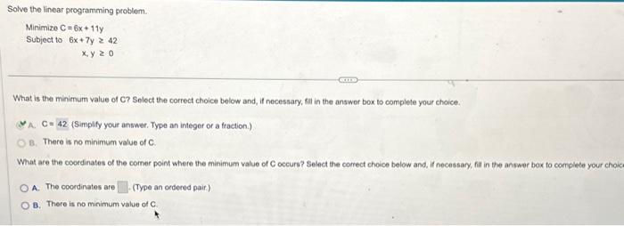 Solved Solve the linear programming problem. Minimize | Chegg.com