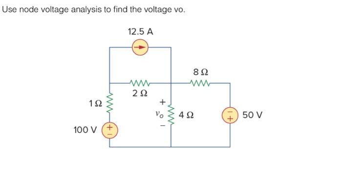 Solved Use node voltage analysis to find the voltage vo. 1Ω | Chegg.com