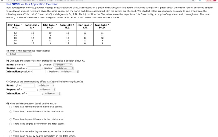 Solved Use SPSS for this Application Exercise How does | Chegg.com