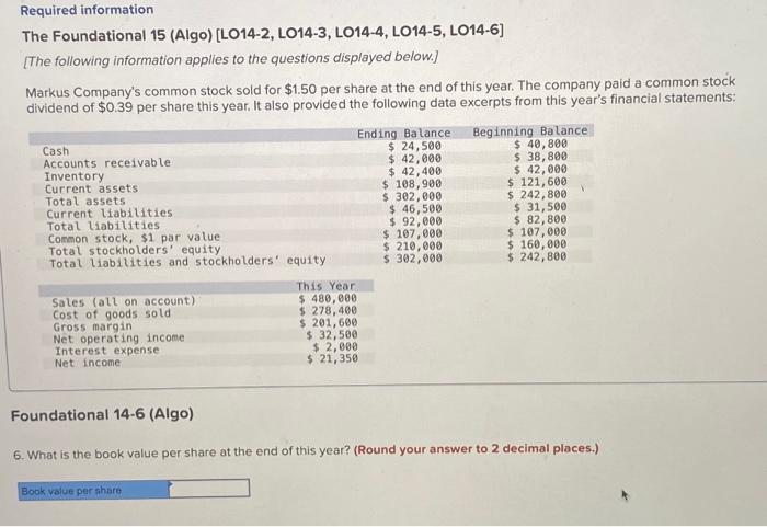 Solved The Foundational 15 (Algo) [LO14-2, LO14-3, LO14-4, | Chegg.com