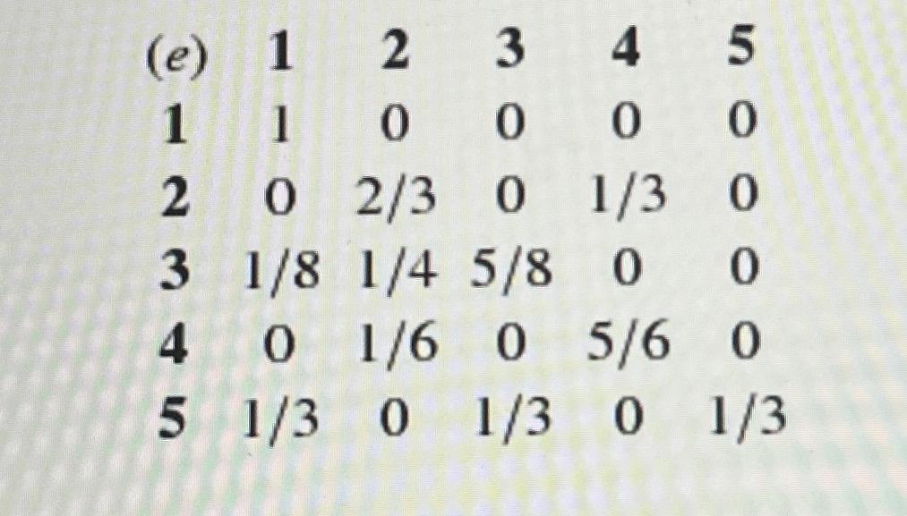 Solved Consider the following transition matrix. Identify | Chegg.com