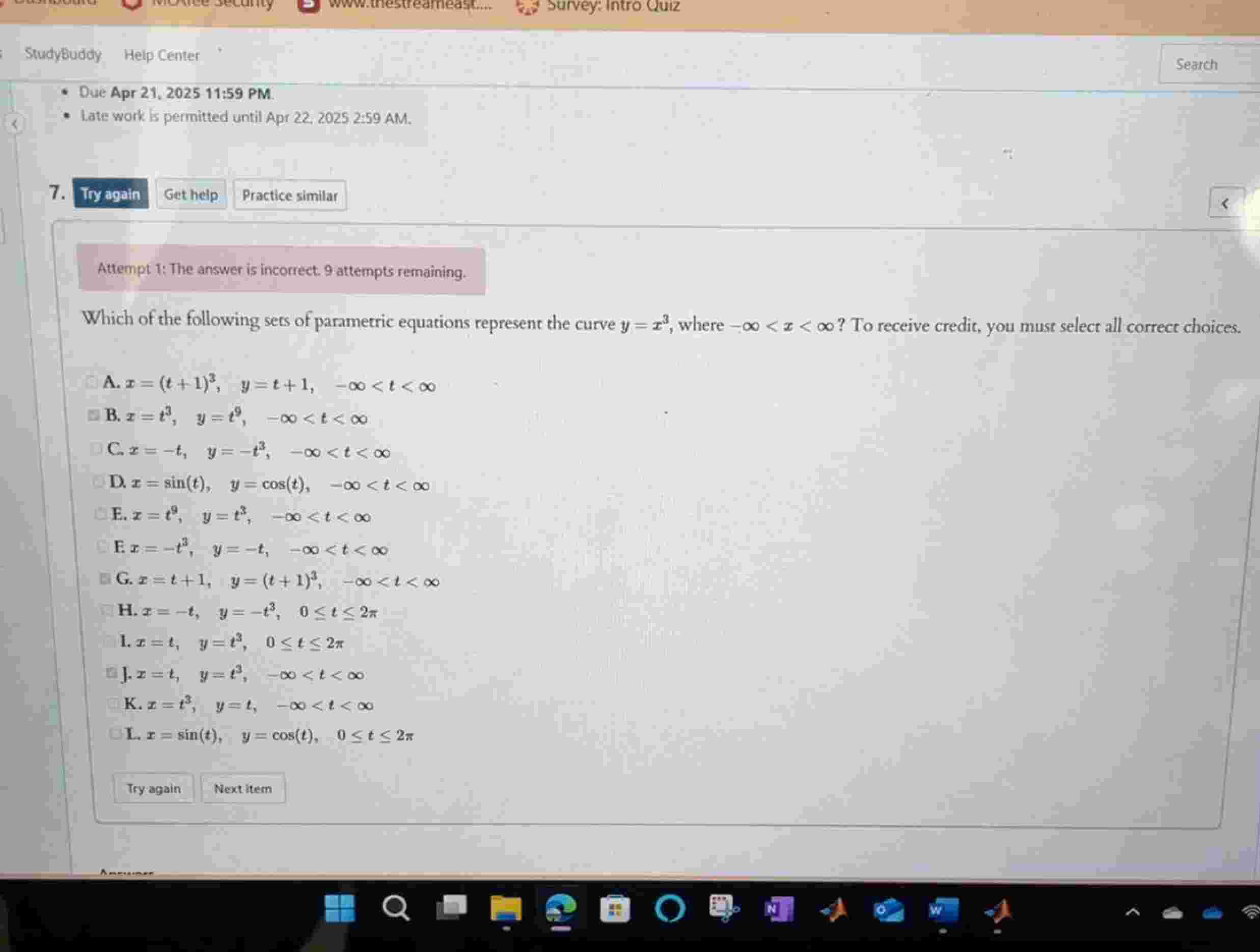 Solved Attempt 1: The answer is ﻿incorrect. 9 ﻿attempts | Chegg.com