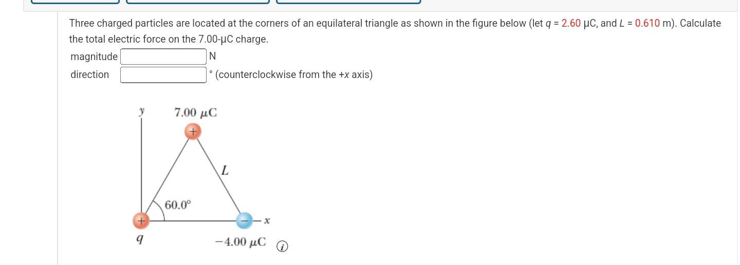 Solved Three Charged Particles Are Located At The Corners Of