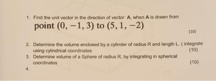 Solved 1. Find the unit vector in the direction of vector A, | Chegg.com