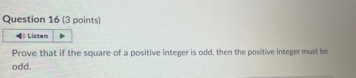 Solved Prove that if the square of a positive integer is | Chegg.com