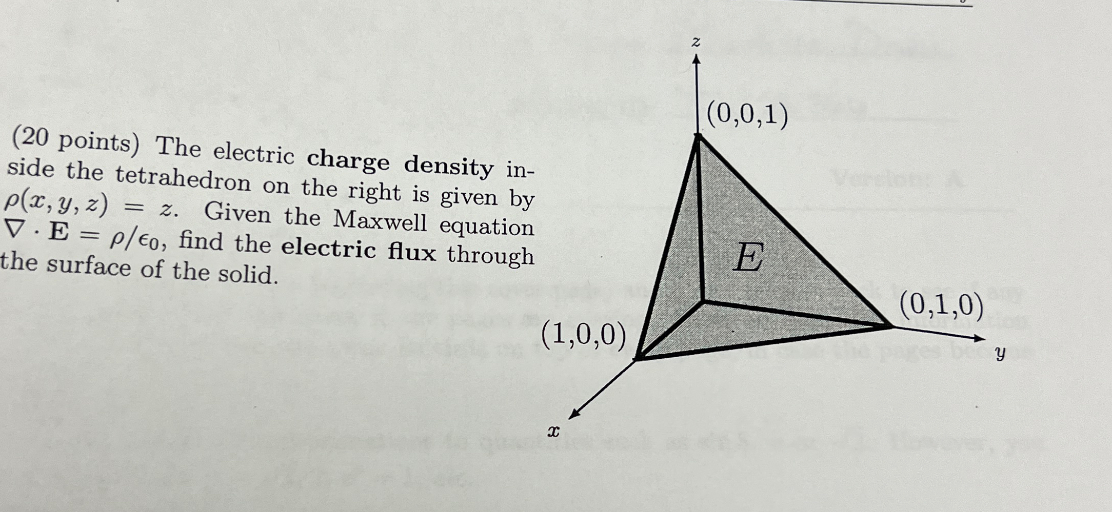 Solved (20 ﻿points) ﻿The electric charge density inside the | Chegg.com