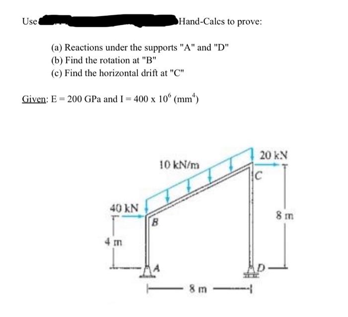 Solved Use Hand-Calcs to prove: (a) Reactions under the | Chegg.com