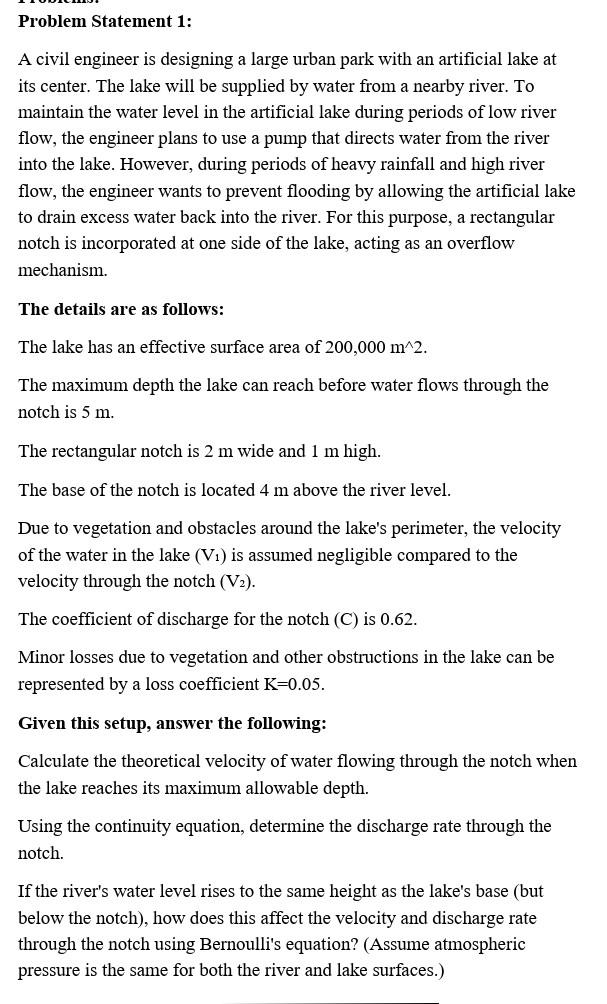 Solved Problem Statement 1: A civil engineer is designing a | Chegg.com
