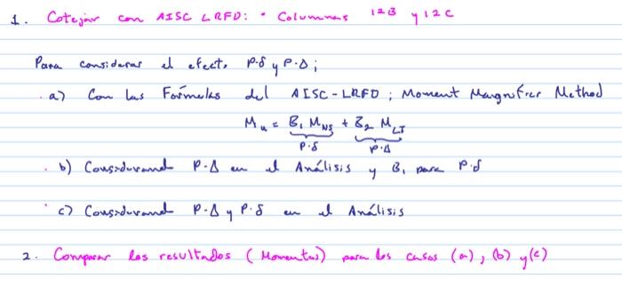 Check with AISC LRFD Columns 12B, 12C.a) To consider | Chegg.com