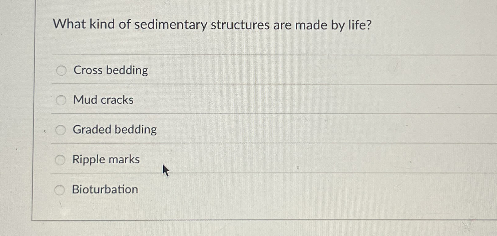 Solved What kind of sedimentary structures are made by | Chegg.com