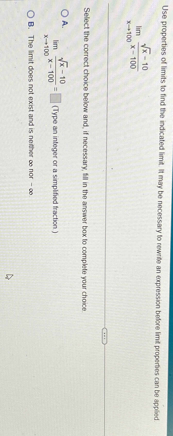 Solved Use properties of limits to find the indicated limit. | Chegg.com