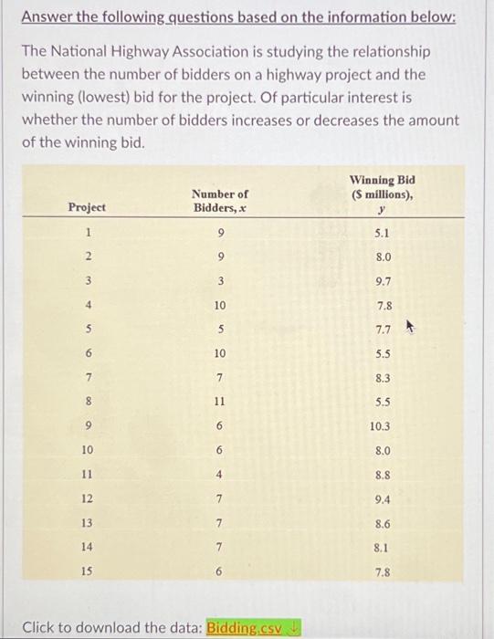 Answer the following questions based on the | Chegg.com
