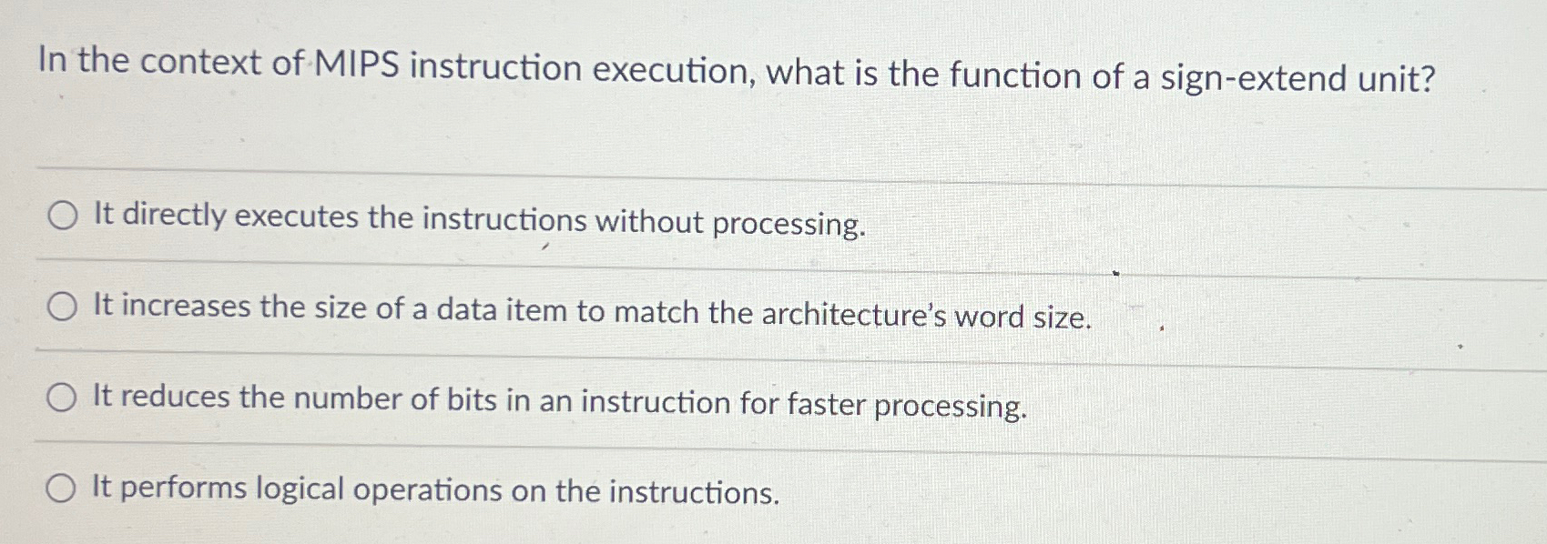 Solved In the context of MIPS instruction execution, what is | Chegg.com