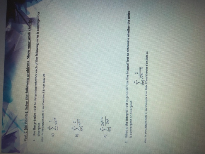 Solved Part C (60 Points]: Solve the following problems. | Chegg.com